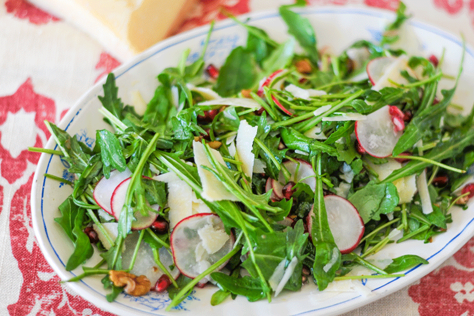 Salada de Rúcula, Romã e Rabanetes | GlutenFree com paixãoGlutenFree ...
